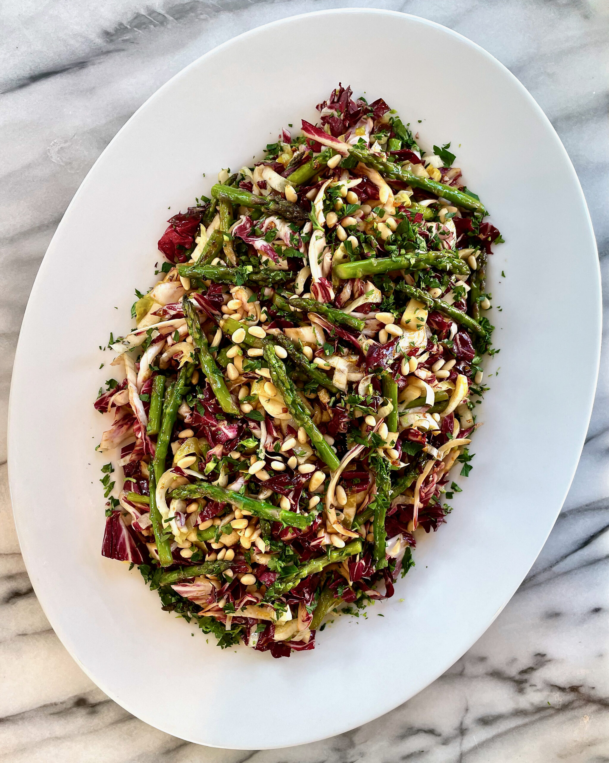 Wilted Radicchio, Endive and Asparagus Salad | The Kitchen Scout